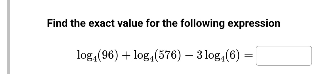Solved Find the exact value for the following | Chegg.com