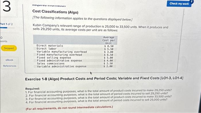Solved Cost Classifications (Algo) [The following | Chegg.com