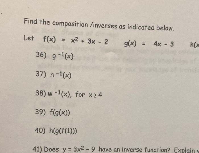 Solved Find the composition /inverses as indicated below. | Chegg.com