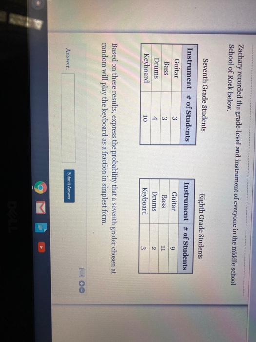 Solved Zachary recorded the grade-level and instrument of | Chegg.com
