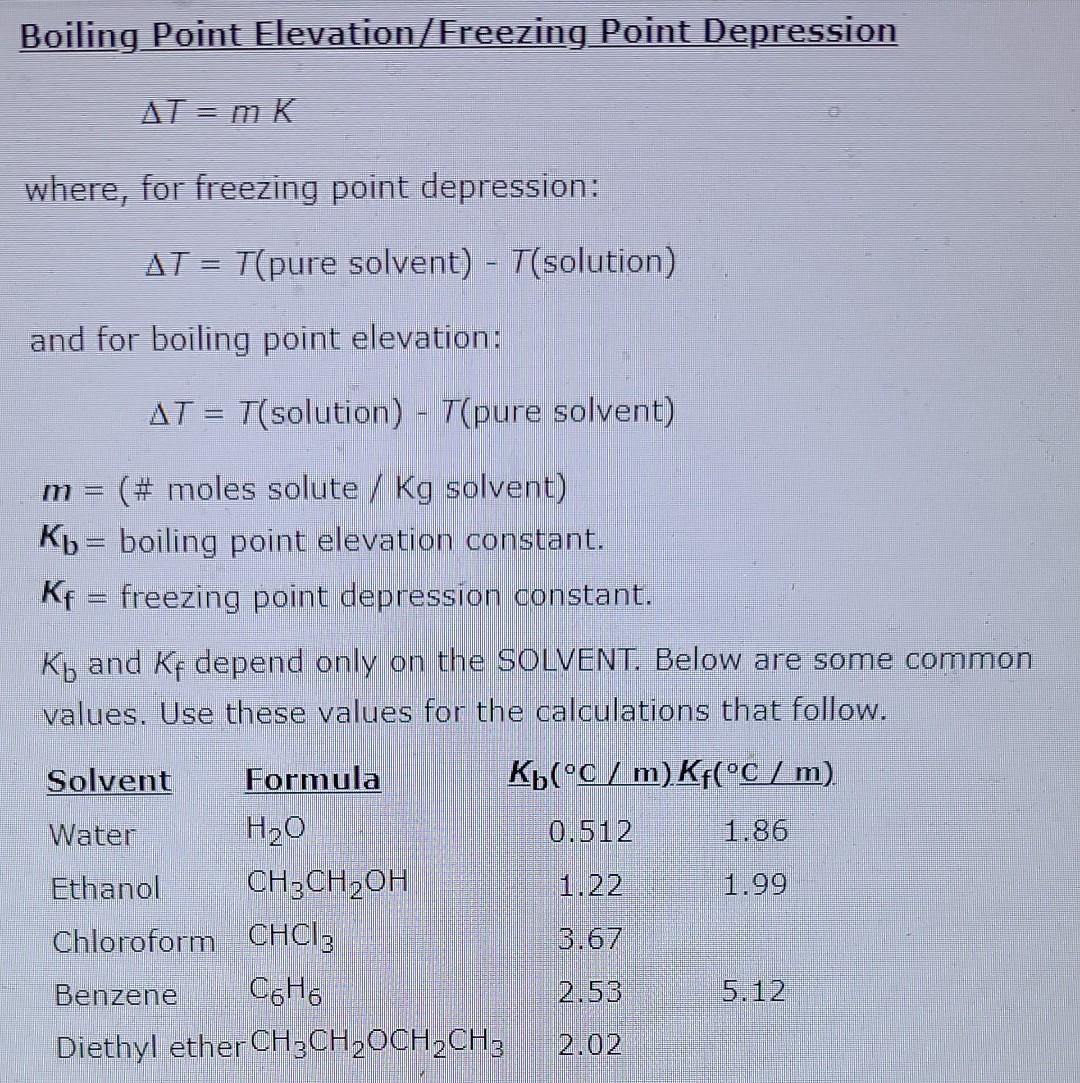 Solved The freezing point of benzene, CoH6, is 5.500 at 1 | Chegg.com