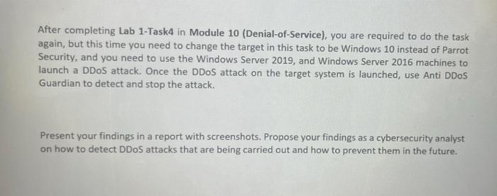 After completing Lab 1-Task4 in Module 10 | Chegg.com