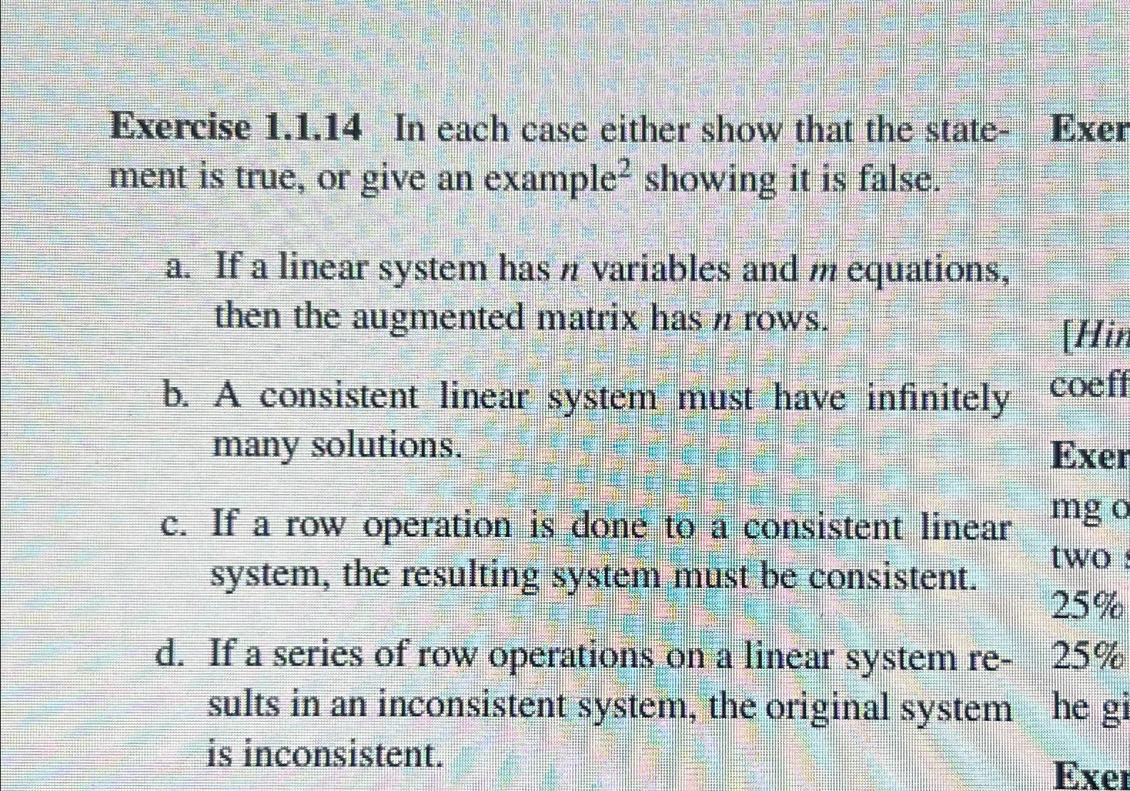 Solved Exercise 1.1.14 ﻿In each case either show that the | Chegg.com