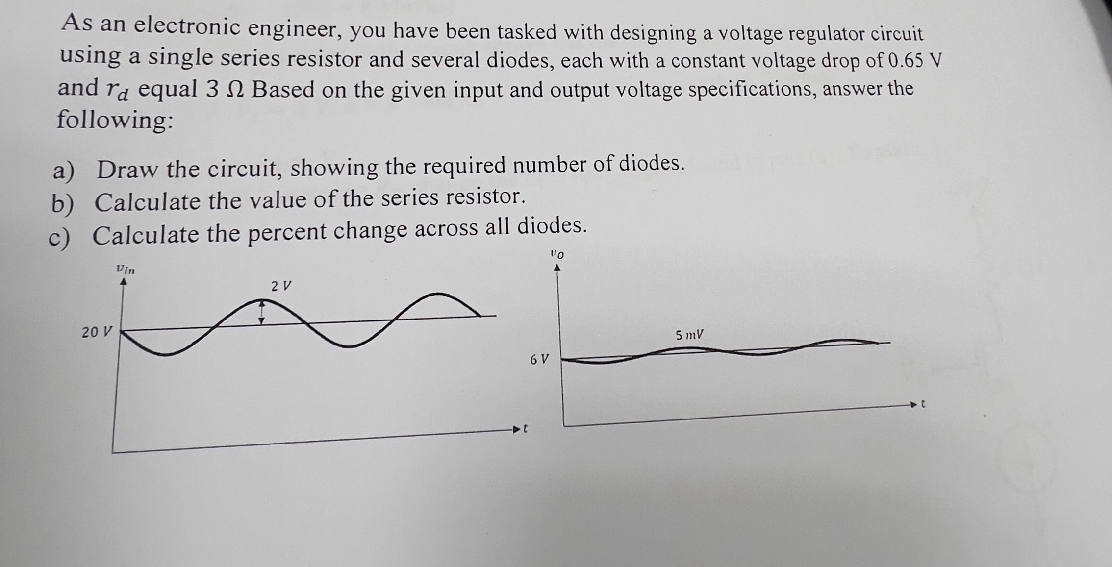 Solved As an electronic engineer, you have been tasked with | Chegg.com