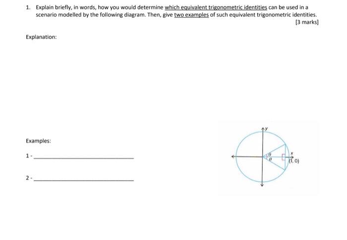 Solved 1. Explain briefly, in words, how you would determine | Chegg.com