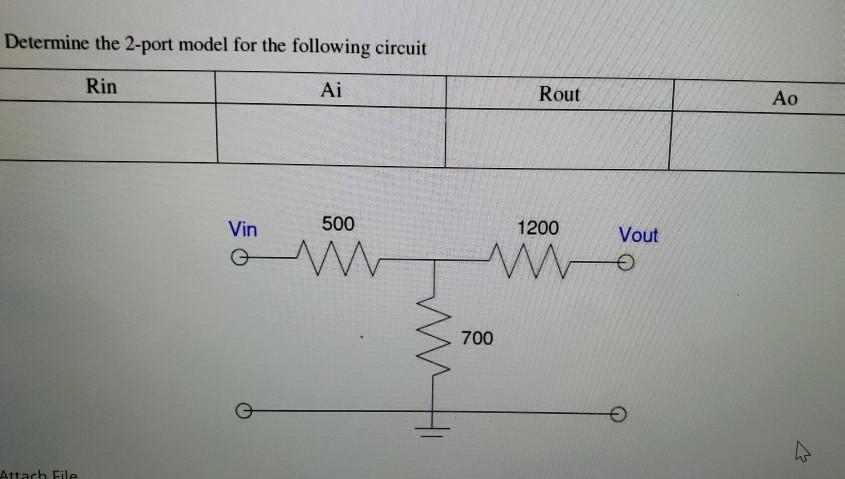 Solved Determine the 2-port model for the following circuit | Chegg.com