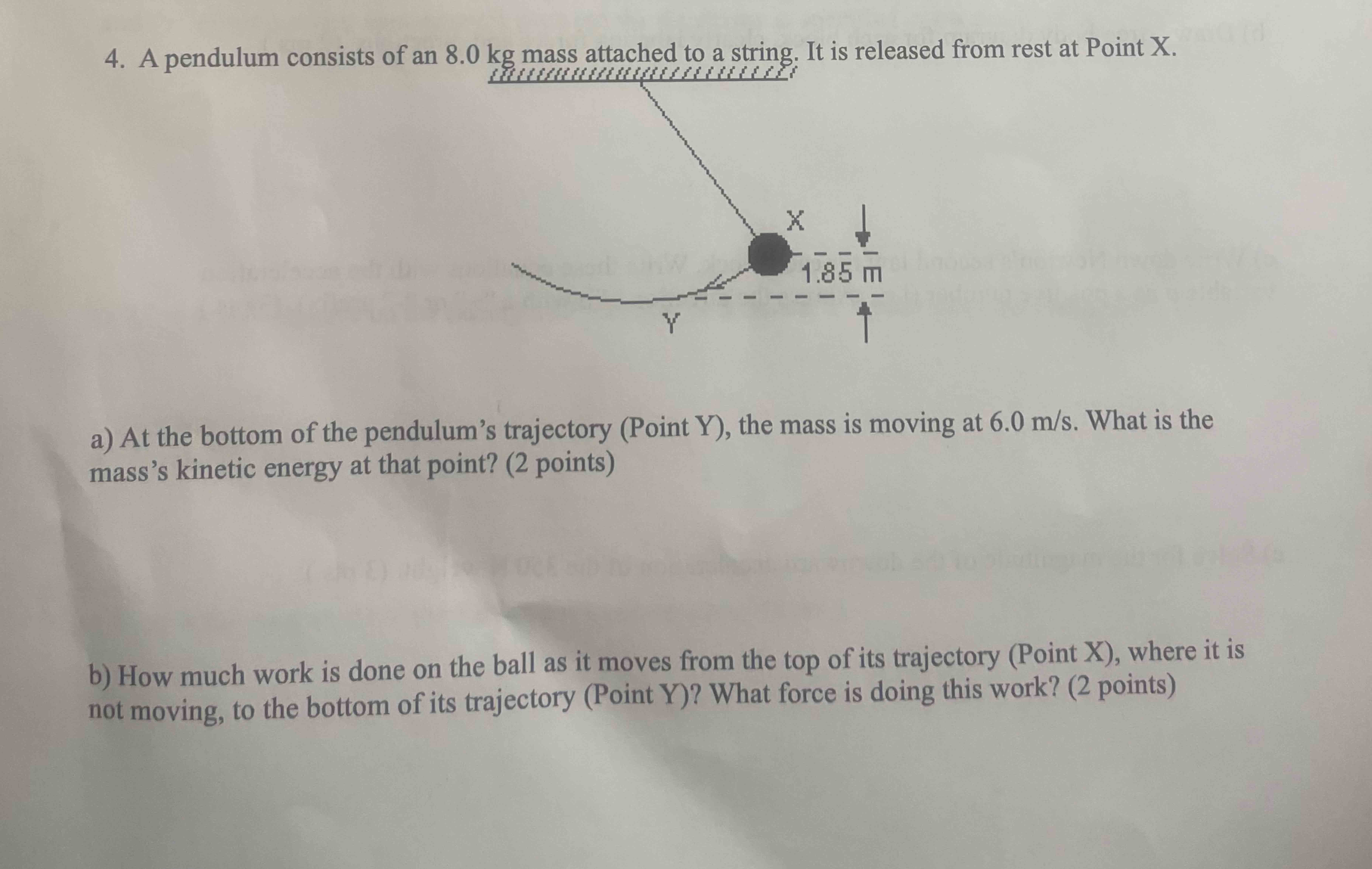 Solved A pendulum consists of an 8.0 ﻿kg mass attached to a | Chegg.com