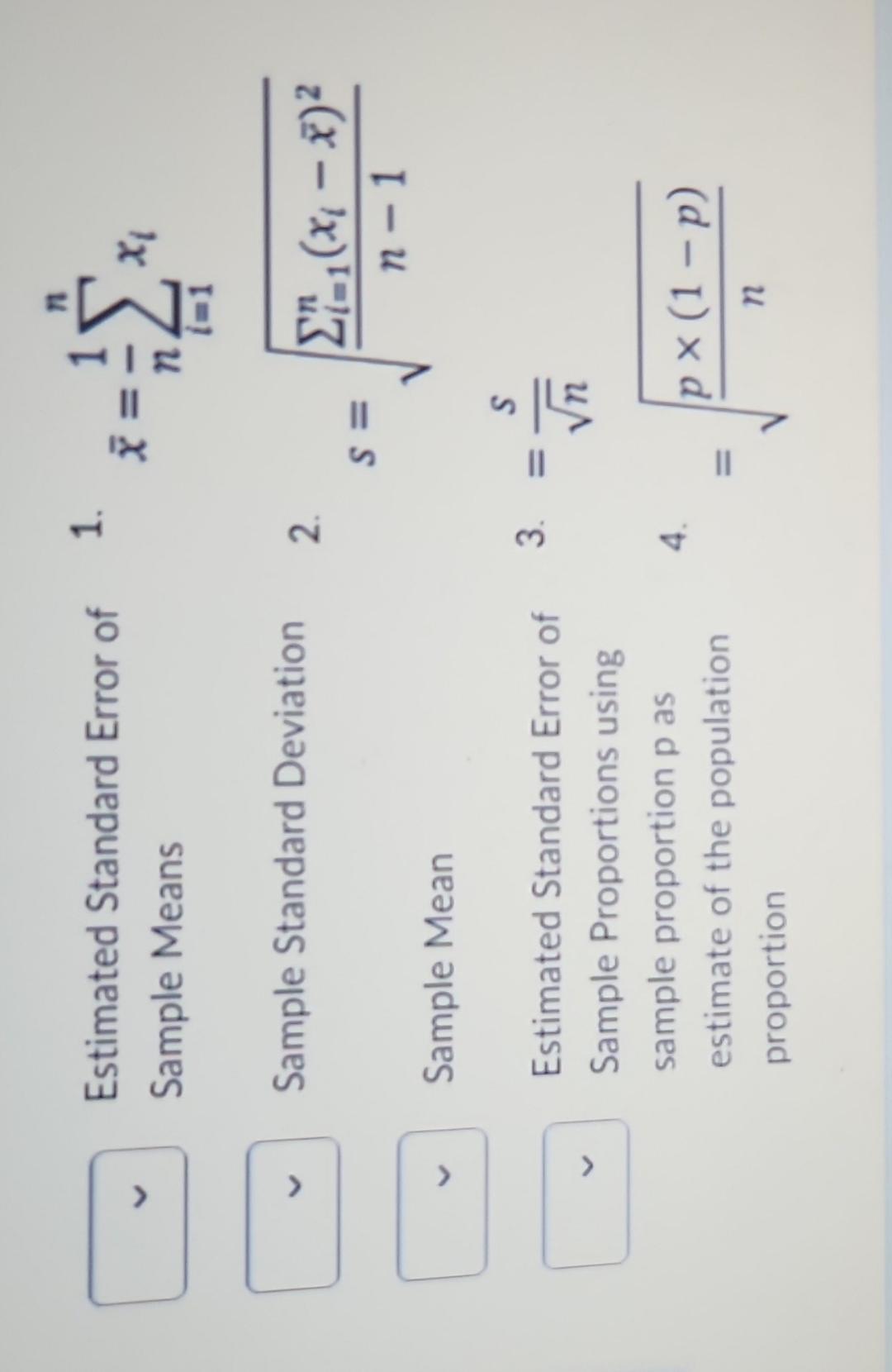 Solved Estimated Standard Error of Sample Means 1. | Chegg.com