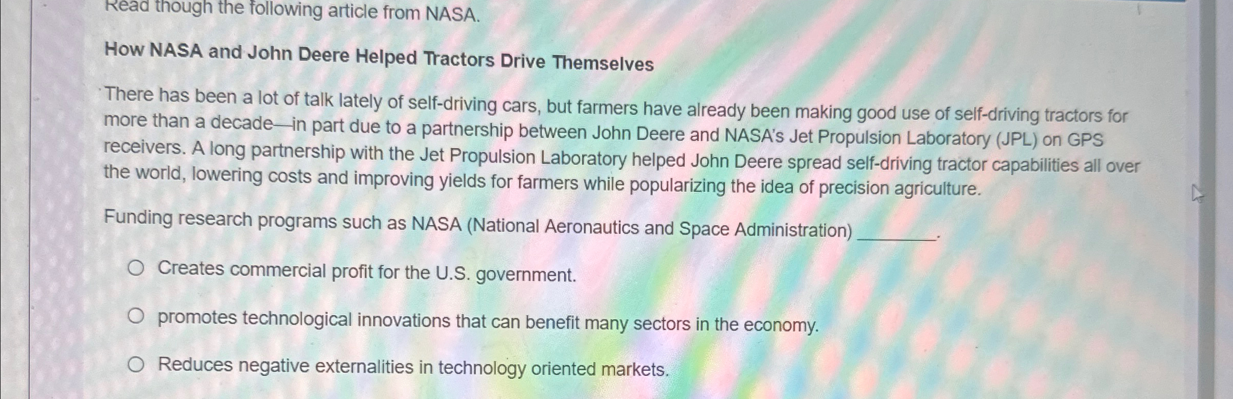 Solved Read though the following article from NASA.How NASA | Chegg.com