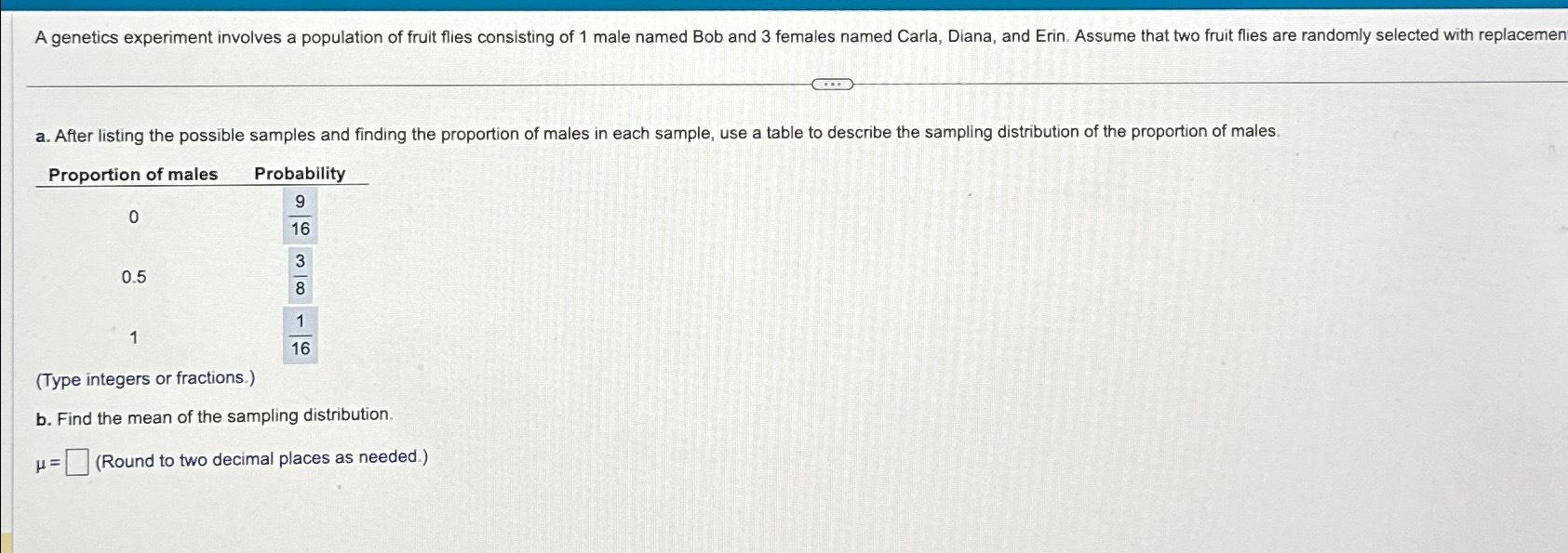 Solved a. ﻿After listing the possible samples and finding | Chegg.com