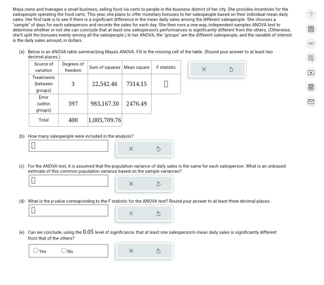 Solved Maya owns and manages a small business, selling food | Chegg.com