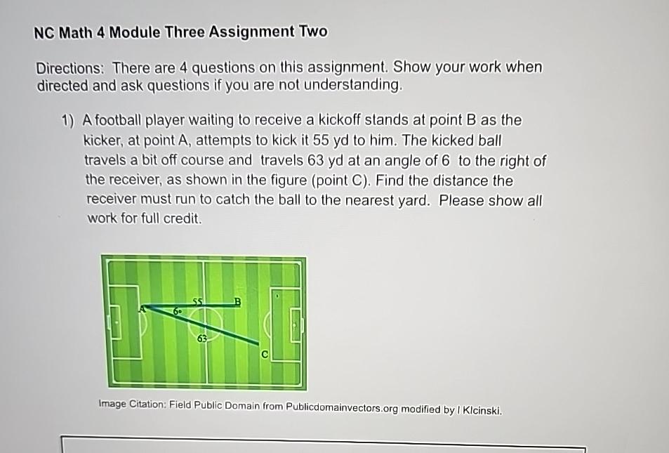 Solved NC Math 4 ﻿Module Three Assignment TwoDirections: | Chegg.com