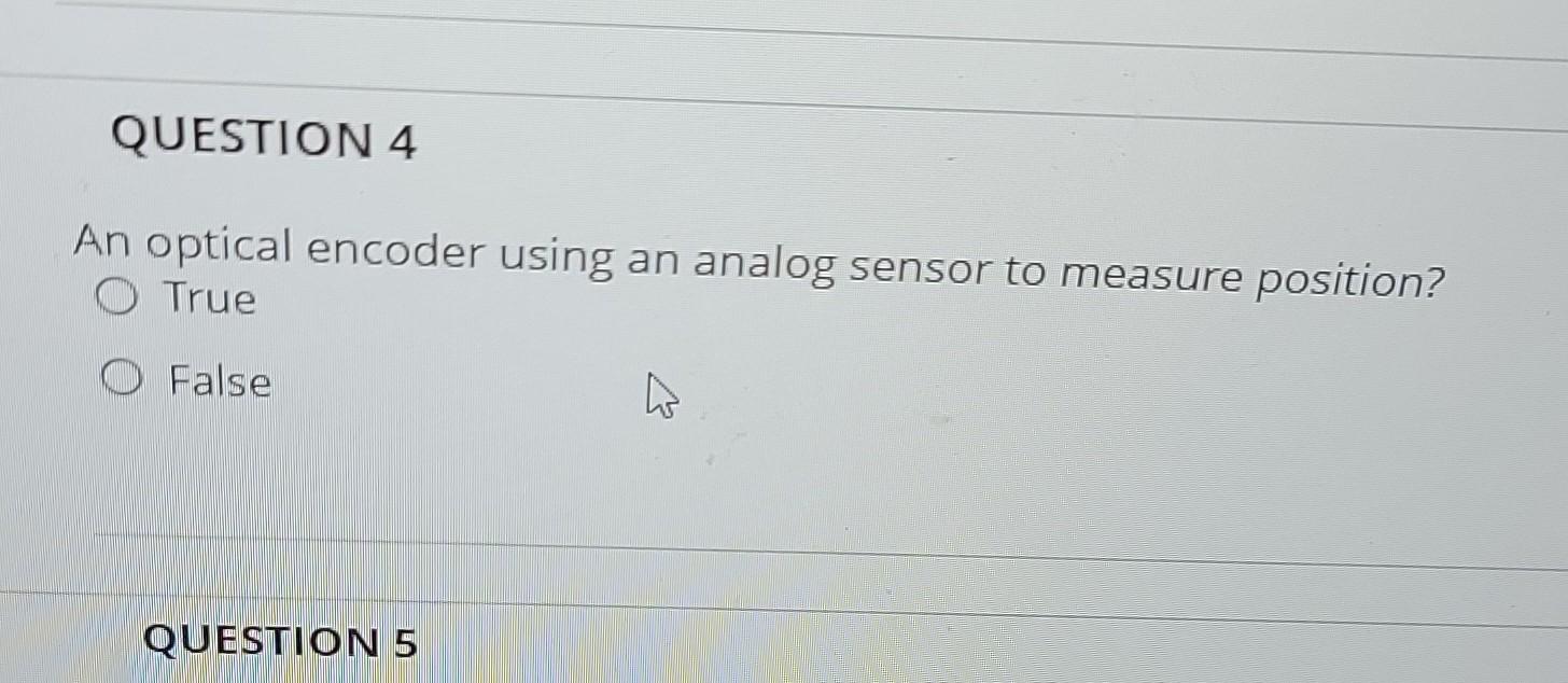 Solved An optical encoder using an analog sensor to measure | Chegg.com