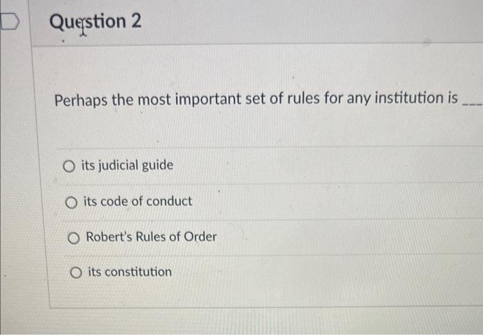 Solved Perhaps the most important set of rules for any | Chegg.com