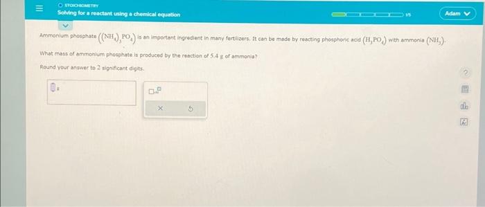Solved O STOICHIOMETRY Solving for a reactant using a | Chegg.com
