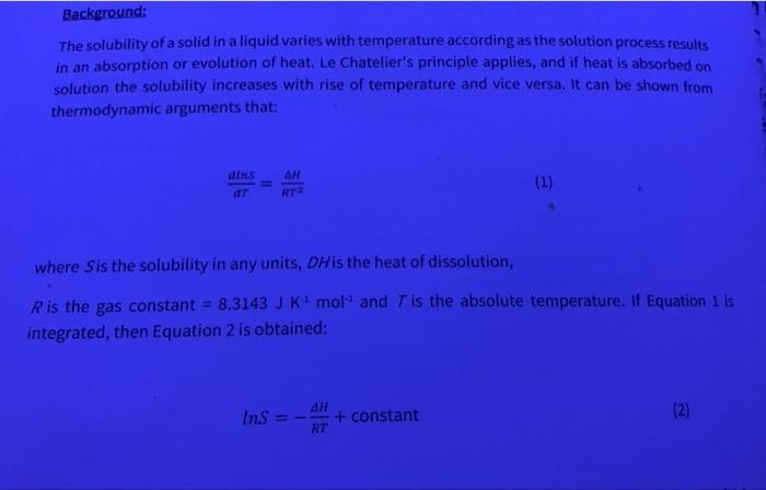 Solved 2) Plot lnS (y-axis) against 1/T and calculate the | Chegg.com