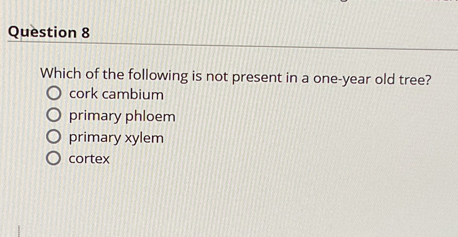 Solved Question 8Which of the following is not present in a | Chegg.com