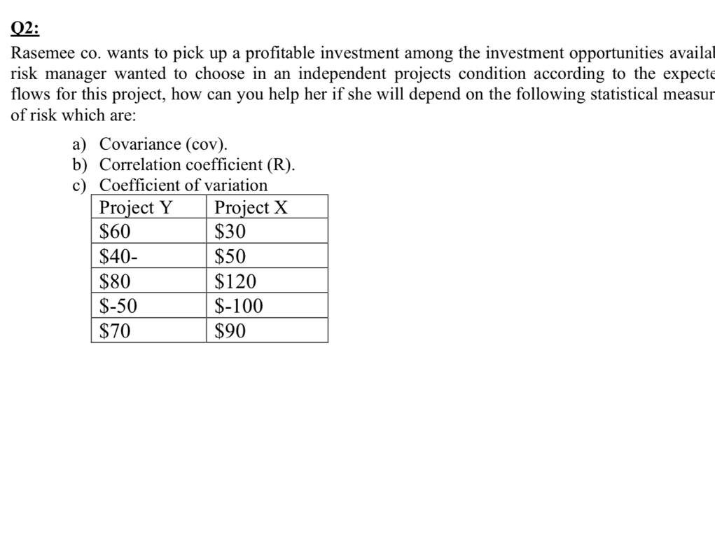 Solved Q2:Rasemee co. ﻿wants to pick up a profitable | Chegg.com