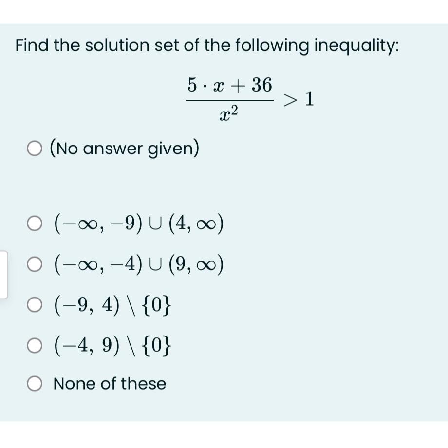 Find the solution set of the following | Chegg.com
