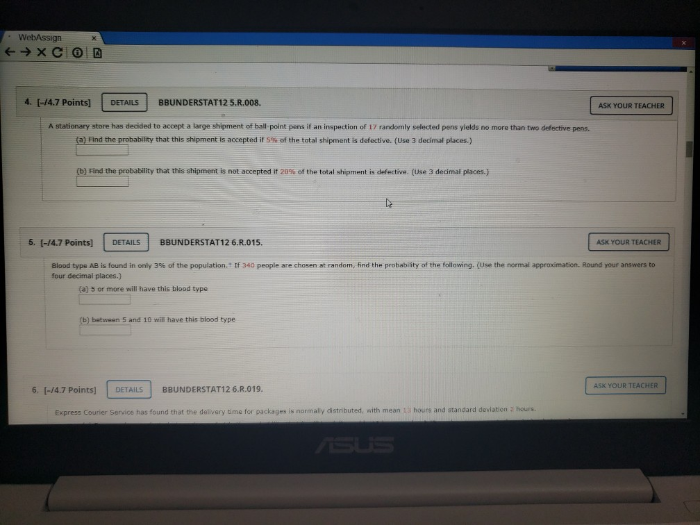 Solved WebAssign 4 → XC D 4. [-14.7 Points) DETAILS | Chegg.com