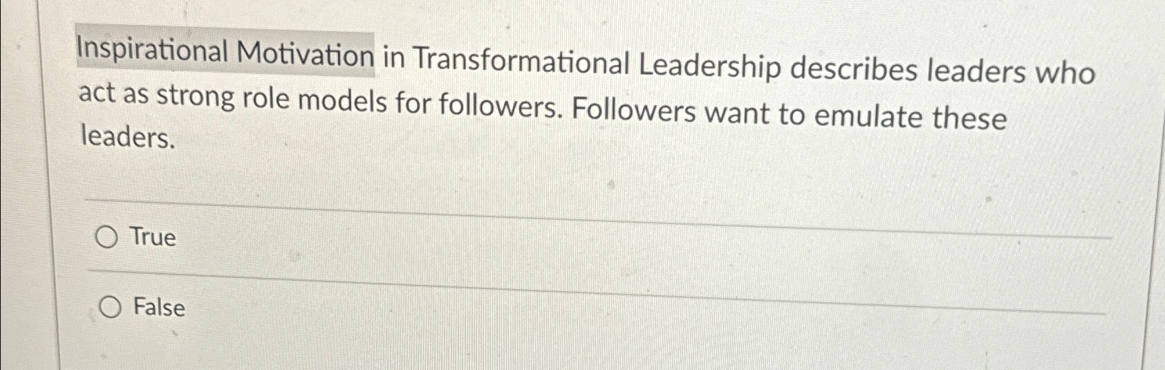 Solved Inspirational Motivation in Transformational | Chegg.com