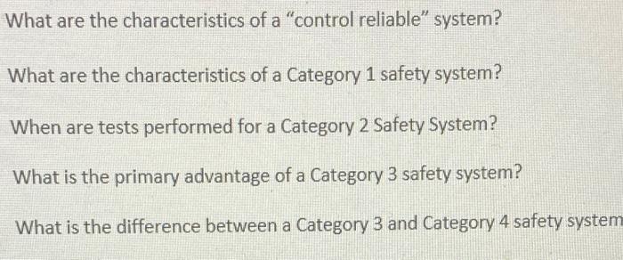 Solved What are the characteristics of a "control reliable" | Chegg.com