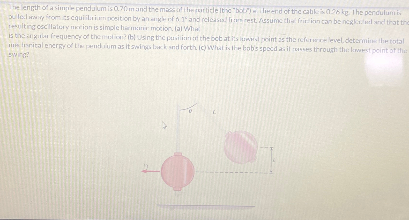 Solved The length of a simple pendulum is 0.70m ﻿and the | Chegg.com