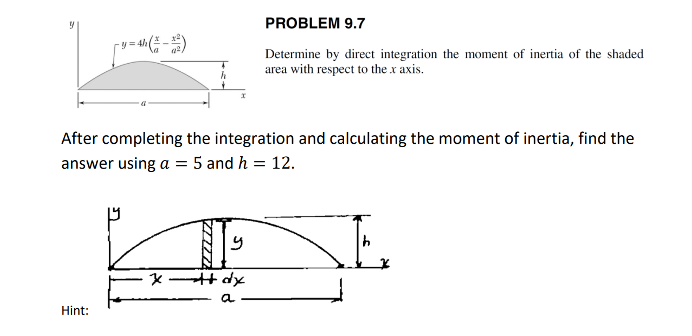 Solved PROBLEM 9.7Determine by direct integration the moment | Chegg.com