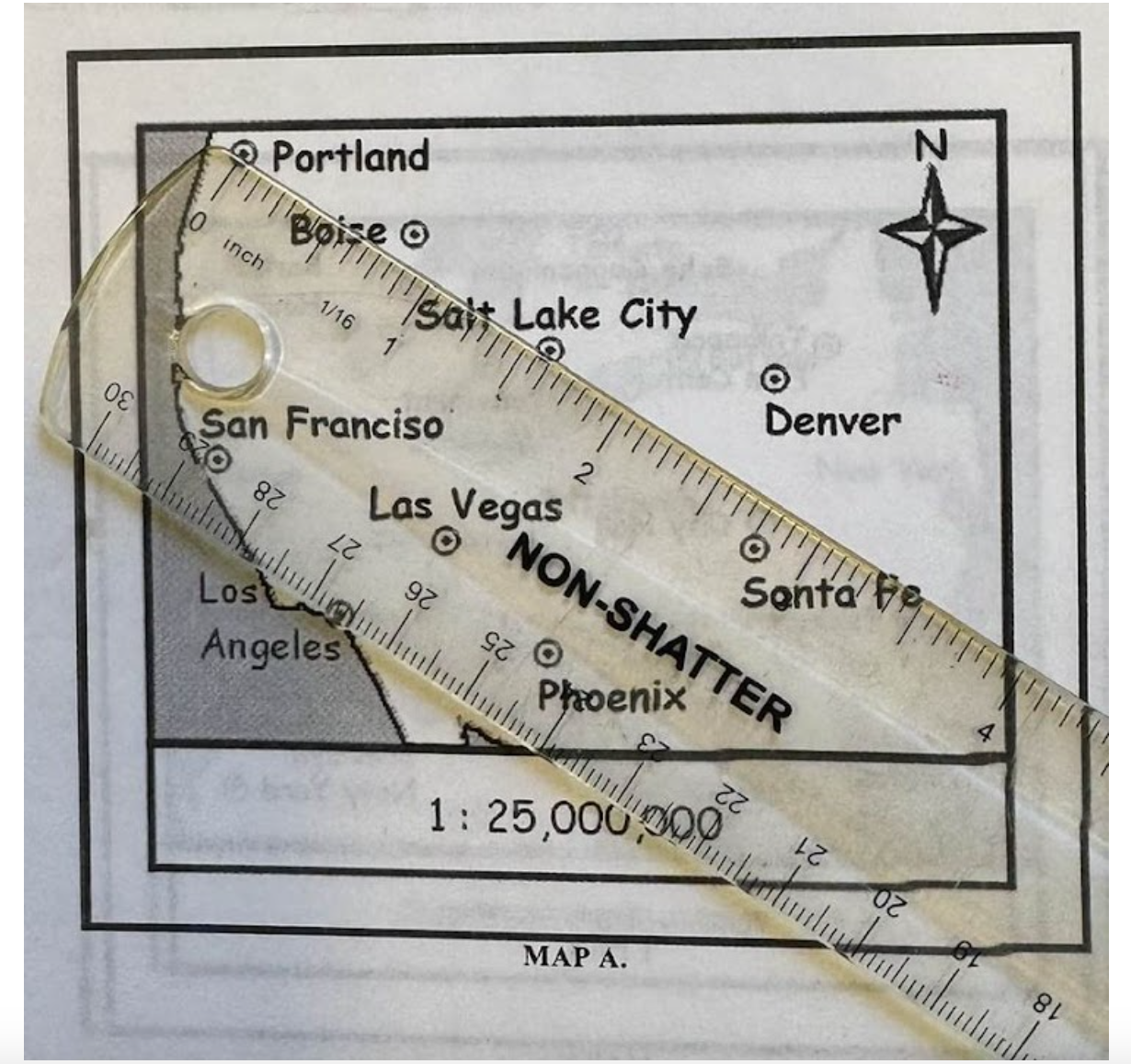 Solved 3),Using the map above, determine the straight line | Chegg.com