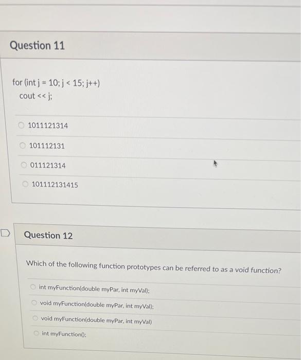 Solved \begin{tabular}{l} for (int j=10;j