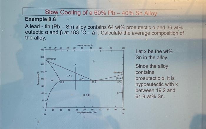 Solved Example 8.6 A lead - tin ( Pb−Sn) alloy contains | Chegg.com