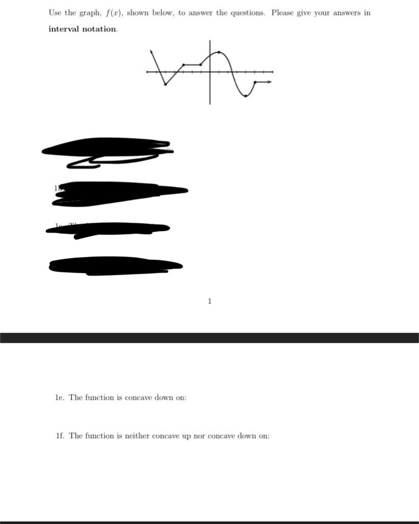 Solved Use the graph, f(x), ﻿shown below, to answer the | Chegg.com