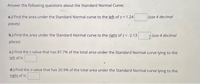 Solved Answer the following questions about the Standard | Chegg.com