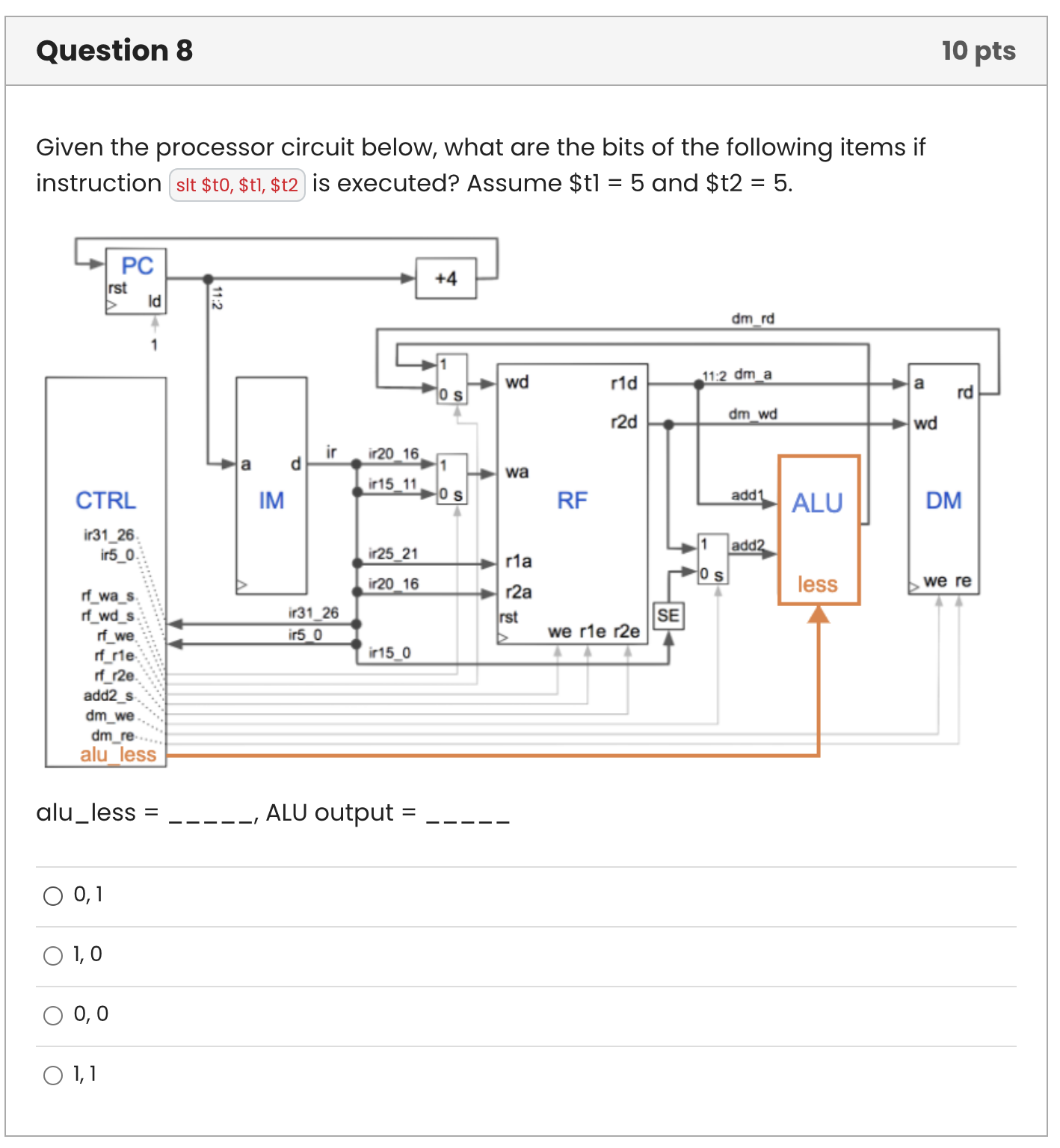 Solved Question 8Given the processor circuit below, what are | Chegg.com