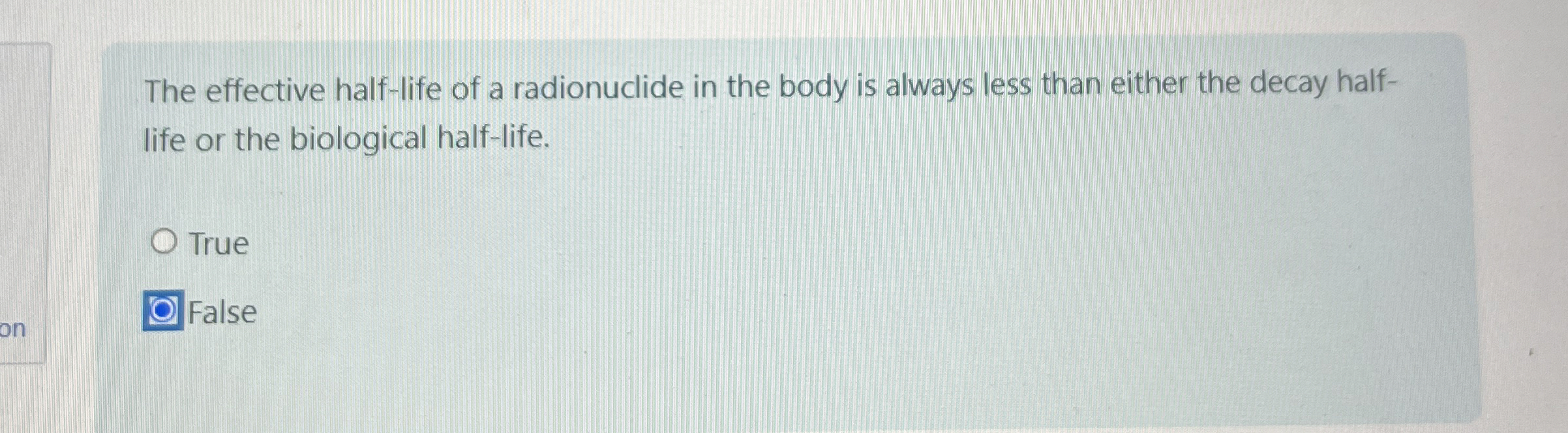 Solved The effective half-life of a radionuclide in the body | Chegg.com