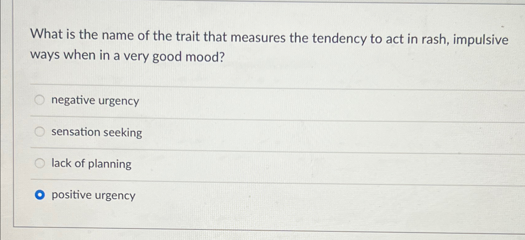 Solved What Is The Name Of The Trait That Measures The