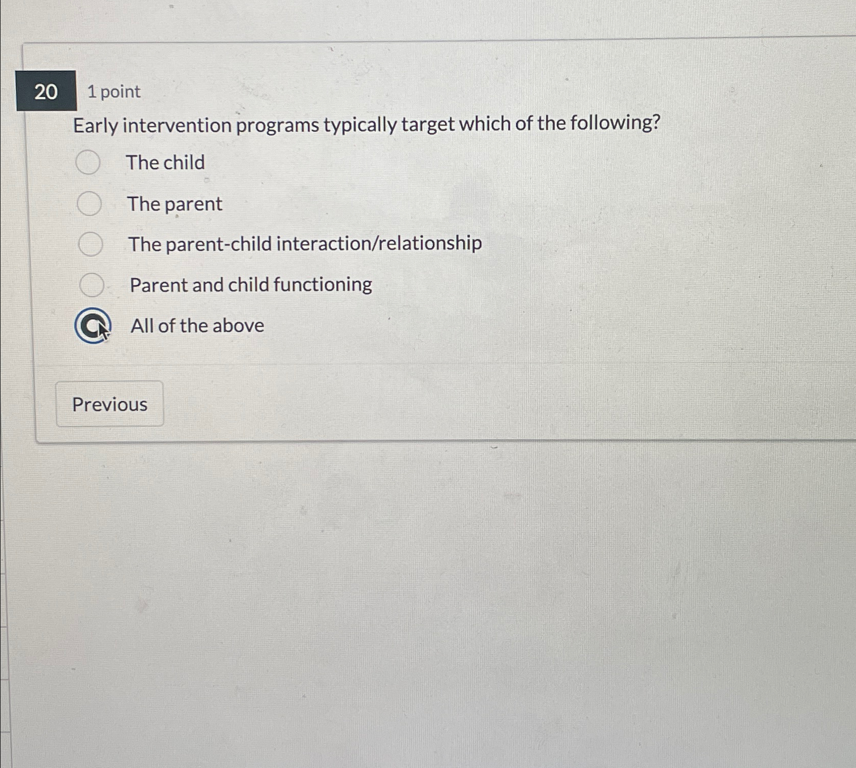Solved 201 ﻿pointEarly intervention programs typically | Chegg.com