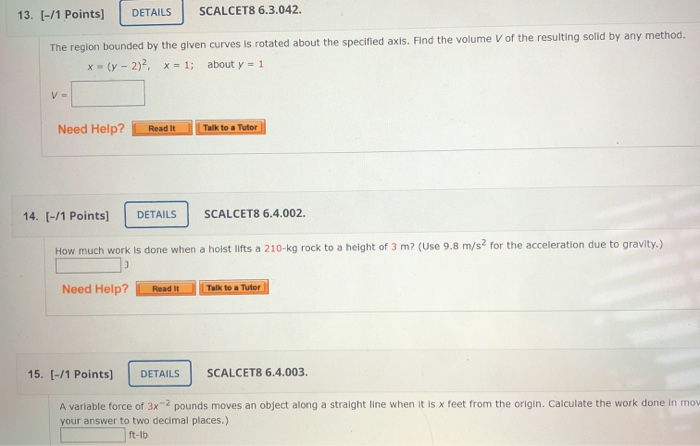 Solved 13 [ 1 Points Details Scalcet8 6 3 042 The Region