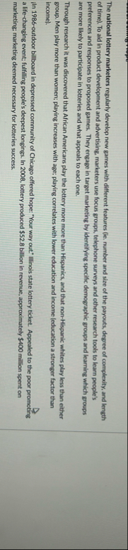 Solved The national lottery marketers regularly develop new | Chegg.com