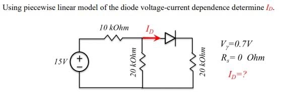 Solved Using piecewise linear model of the diode | Chegg.com