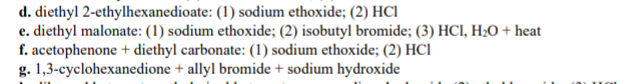 Solved d. diethyl 2-ethylhexanedioate: (1) sodium ethoxide; | Chegg.com