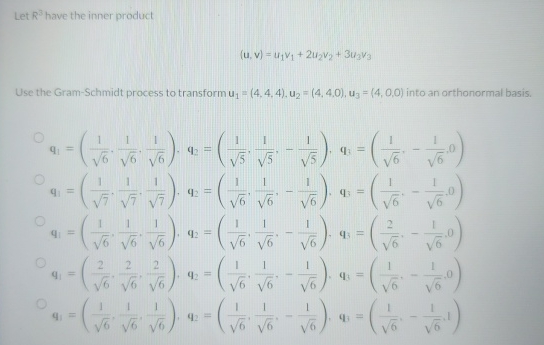 Solved Let R3 ﻿have the inner | Chegg.com
