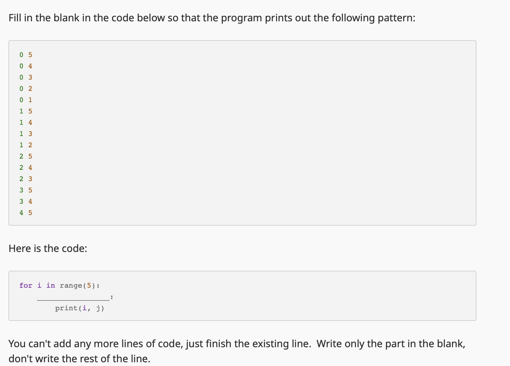Solved Fill in the blank in the code below so that the | Chegg.com