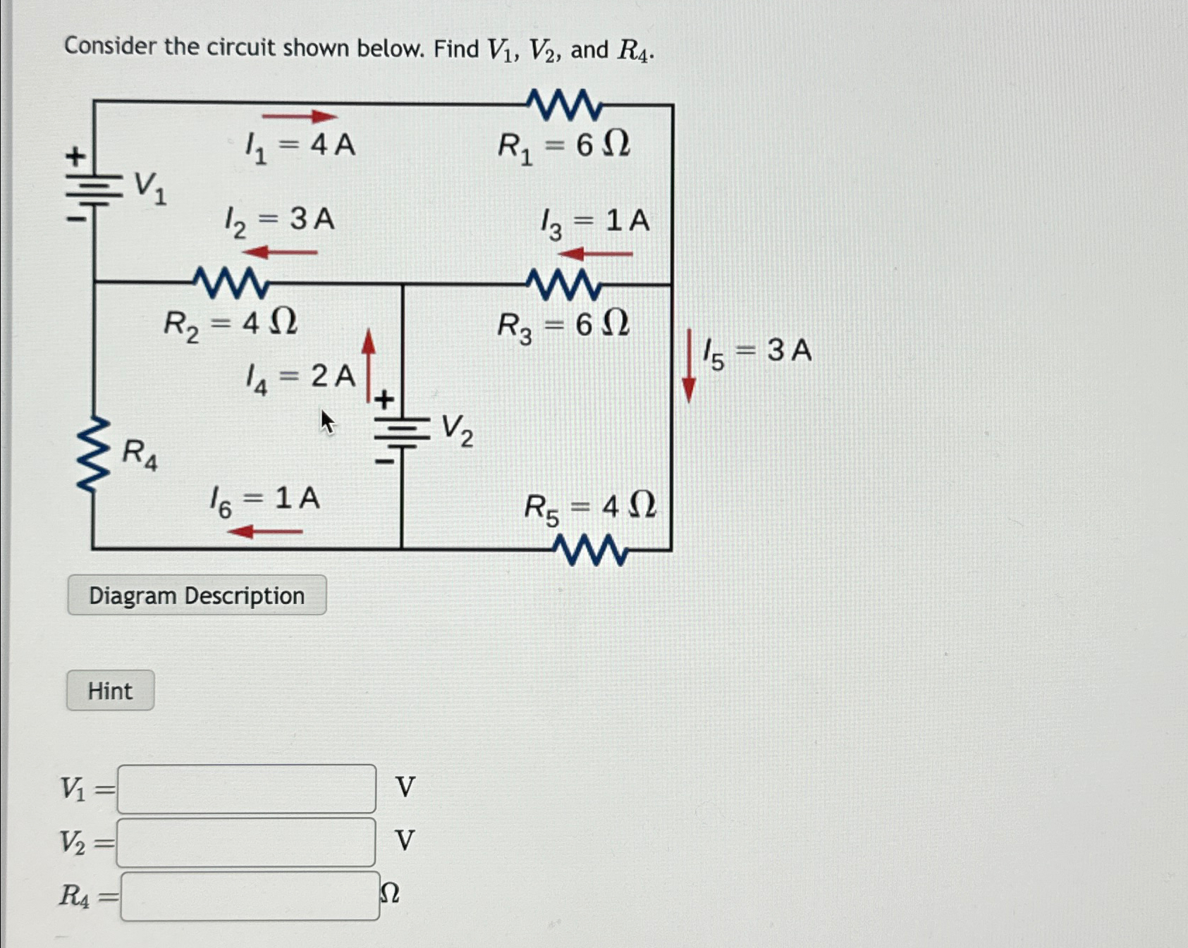Solved Consider the circuit shown below. Find V1,V2, ﻿and | Chegg.com