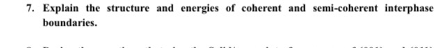 Solved 7. Explain the structure and energies of coherent and | Chegg.com