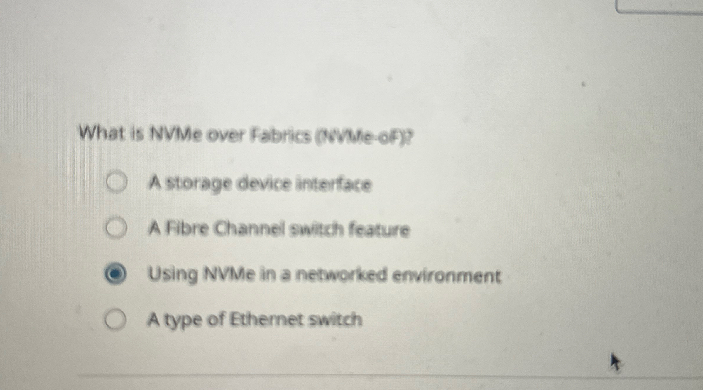Solved What is NVMe over Fabrics (avme-of)?A storage device | Chegg.com