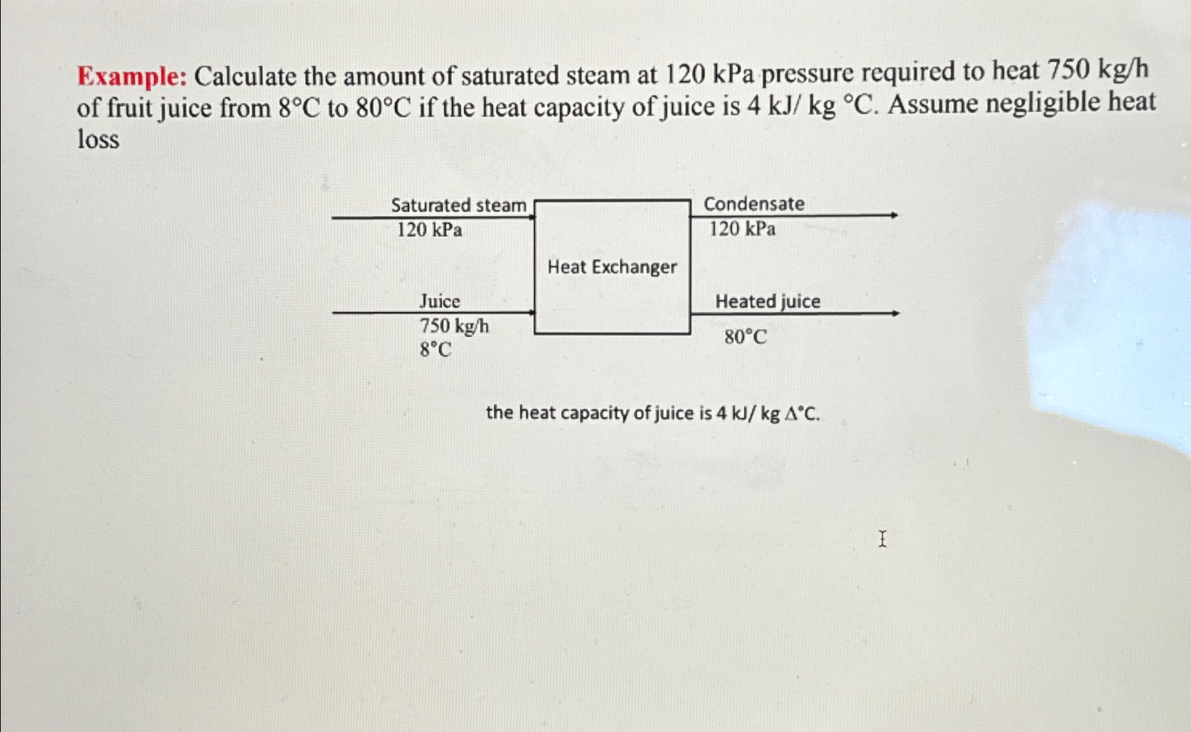 Solved Example: Calculate the amount of saturated steam at | Chegg.com
