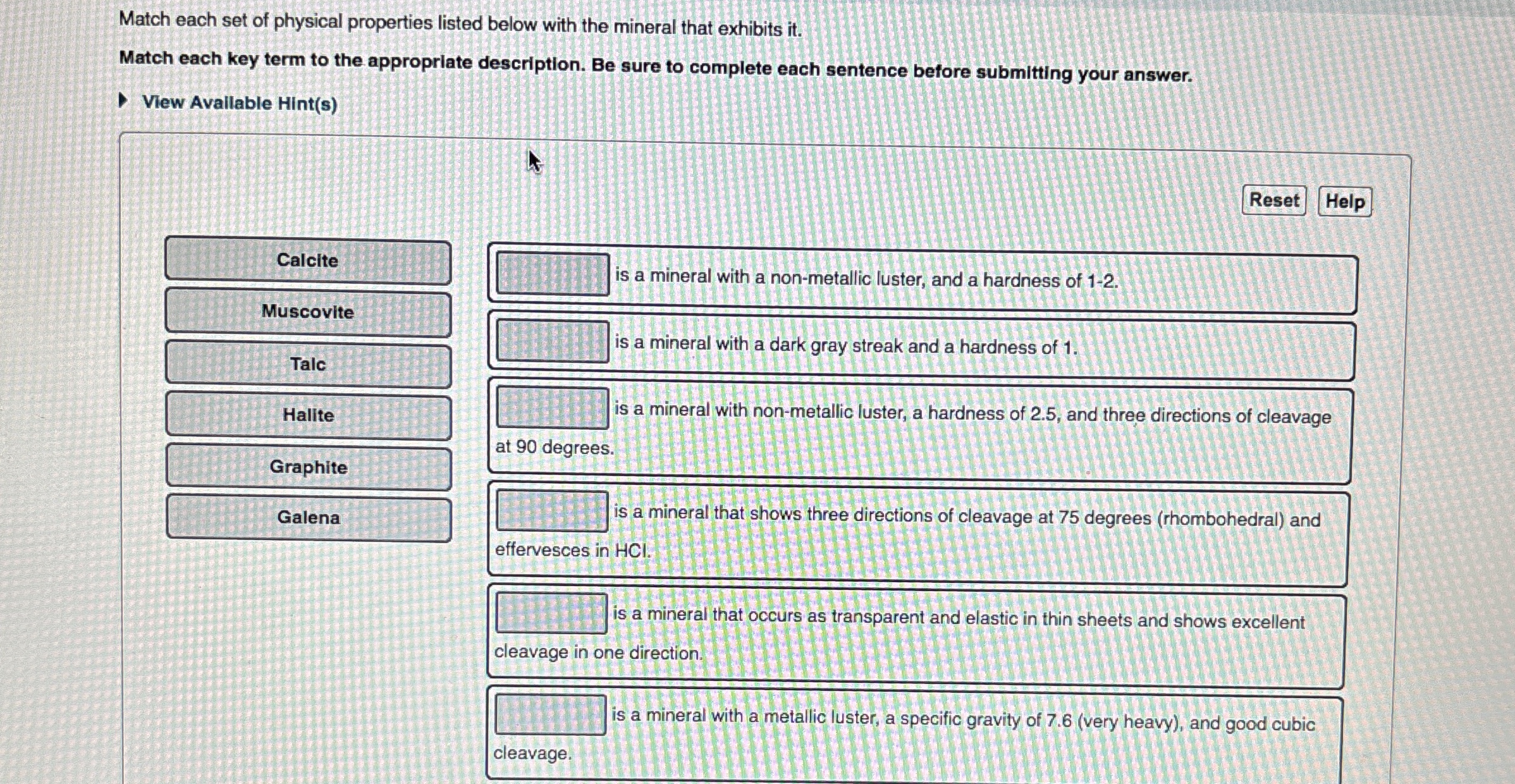 Solved Match each set of physical properties listed below | Chegg.com
