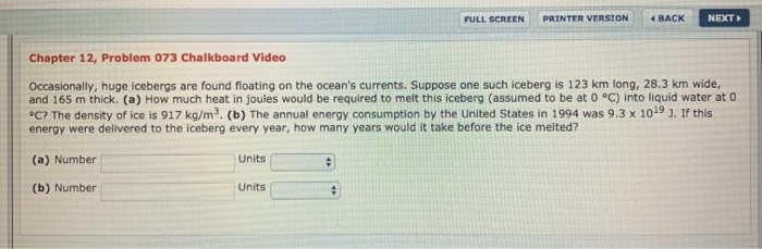 Solved FULL SCREEN PRINTER VERSION BACK NEXT Chapter 12, | Chegg.com