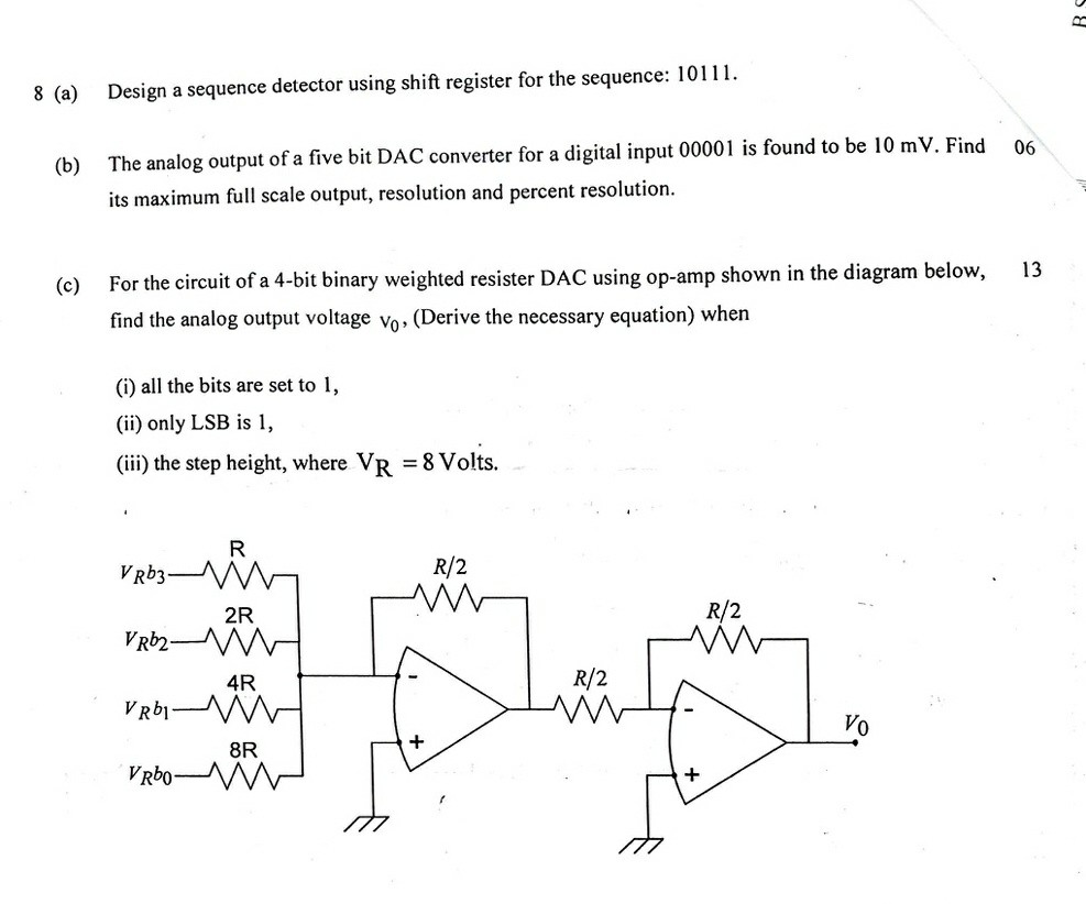 Solved BC 8 (a) Design a sequence detector using shift | Chegg.com